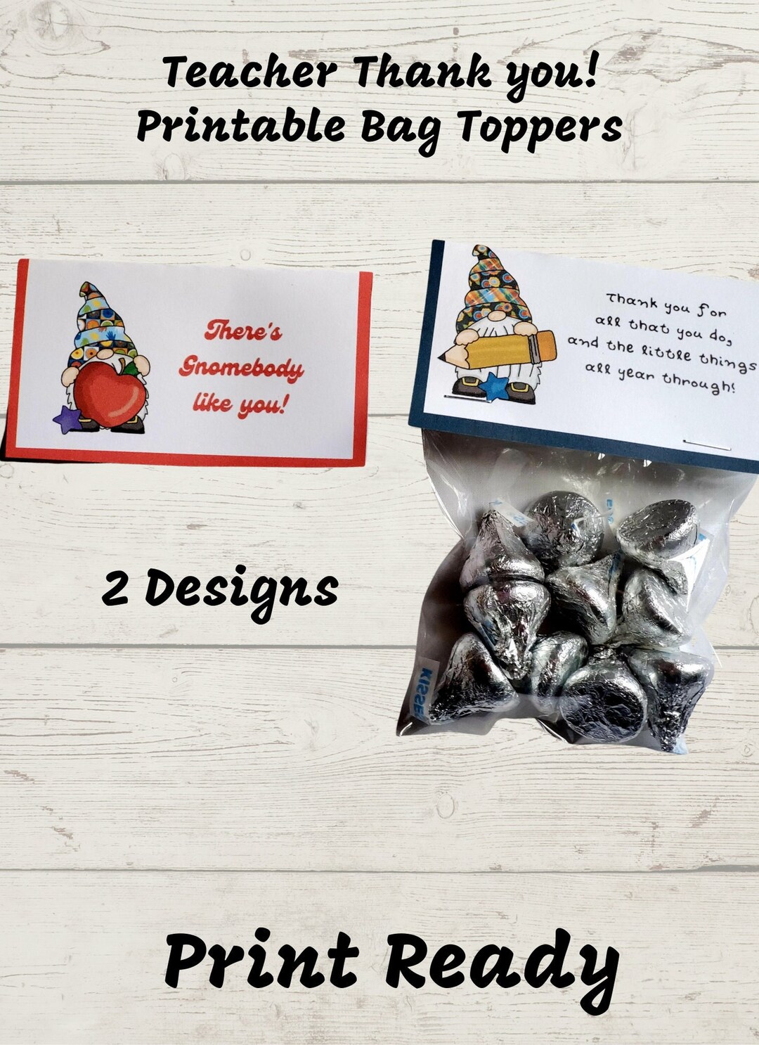 Teacher Appreciation Thank You Printable Treat Bag Topper 2 Designs ...