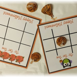 Halloween Fall Tic Tac Toe Printable Party Card Game Kids - Etsy
