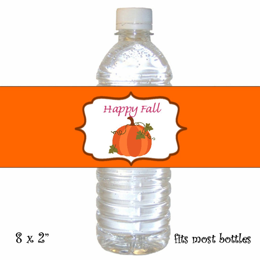 Happy Fall Pumpkin Water Bottle Labels (DIY) - Etsy