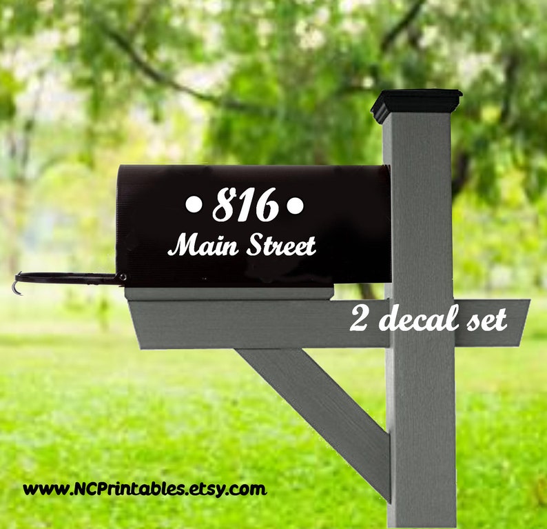 Mailbox Numbers & Street Set Mail Box Stickersmailbox Vinyl | Etsy