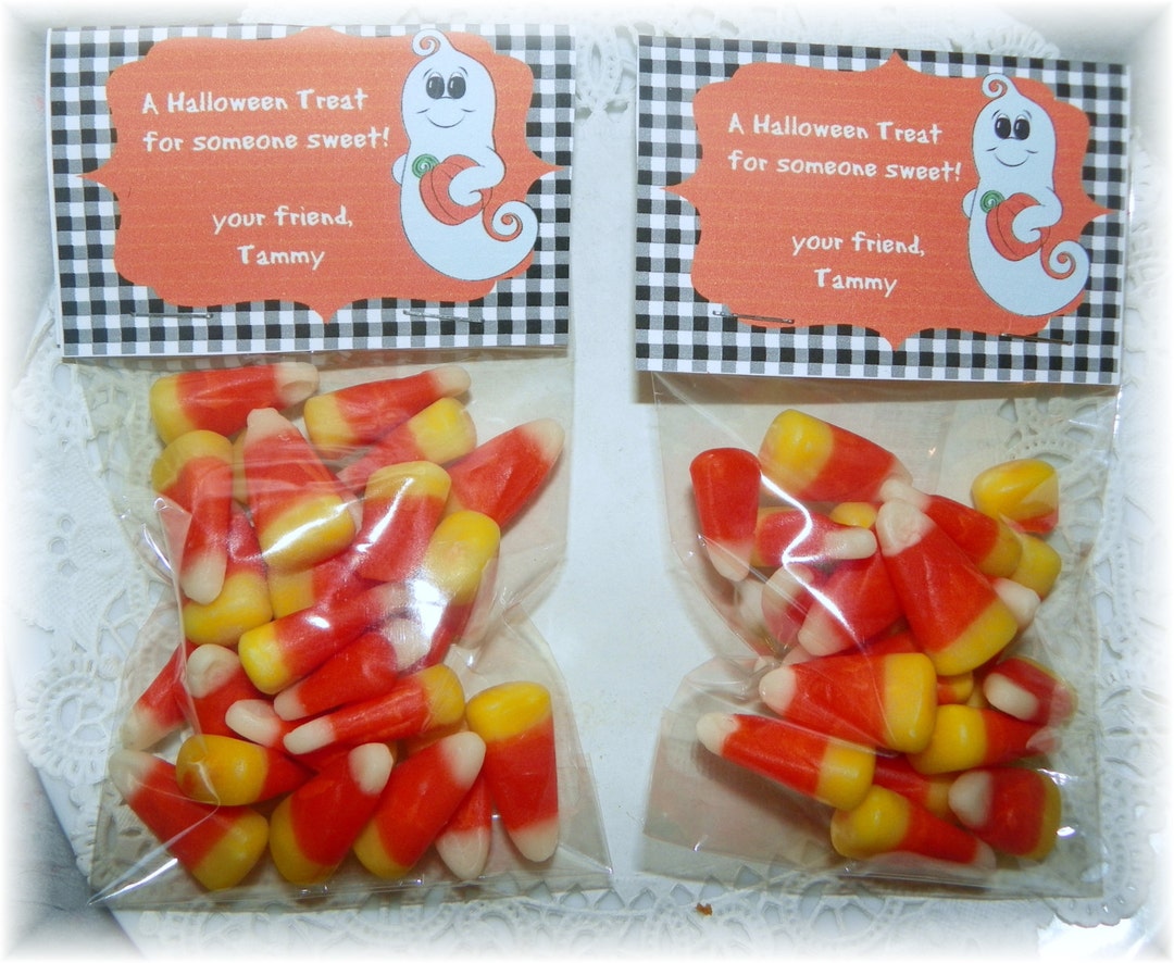 Printable Halloween Pumpkin Ghost Bag Favor Topper (DIY) Personalized ...