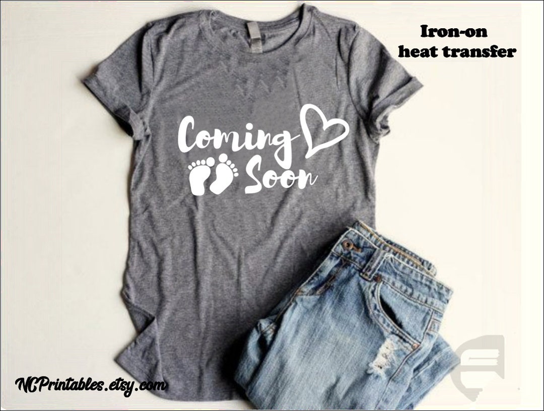 Maternity Coming Soon Fabric Heat Transfer Iron On Decal Only-Gift-DIY ...