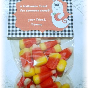 Printable Halloween Pumpkin Ghost Bag Favor Topper (DIY) Personalized ...