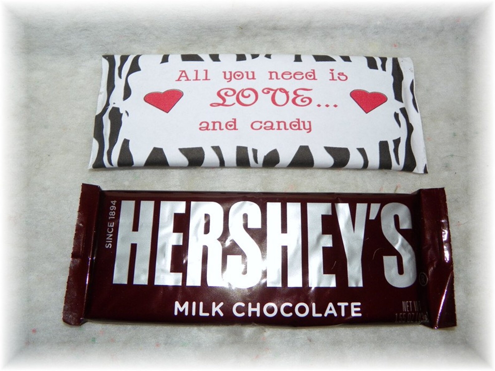 Valentine Hershey Bar All You Need is Love and Candy Wrapper INSTANT ...