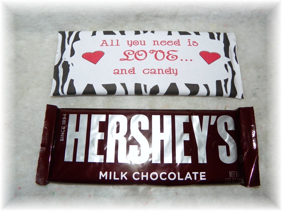 Valentine Hershey Bar All You Need is Love and Candy Wrapper INSTANT ...