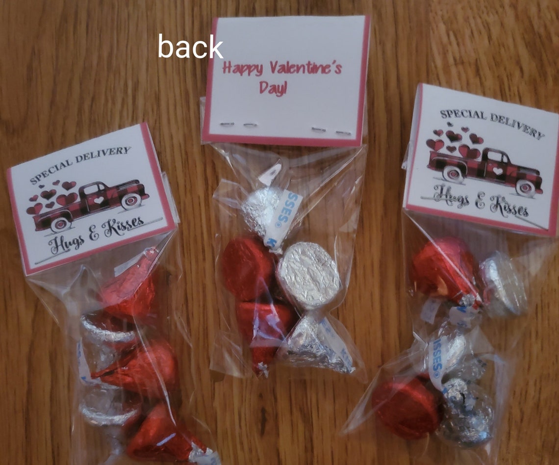 Valentine Special Delivery Hugs & Kisses Printable Bag Topper,party ...