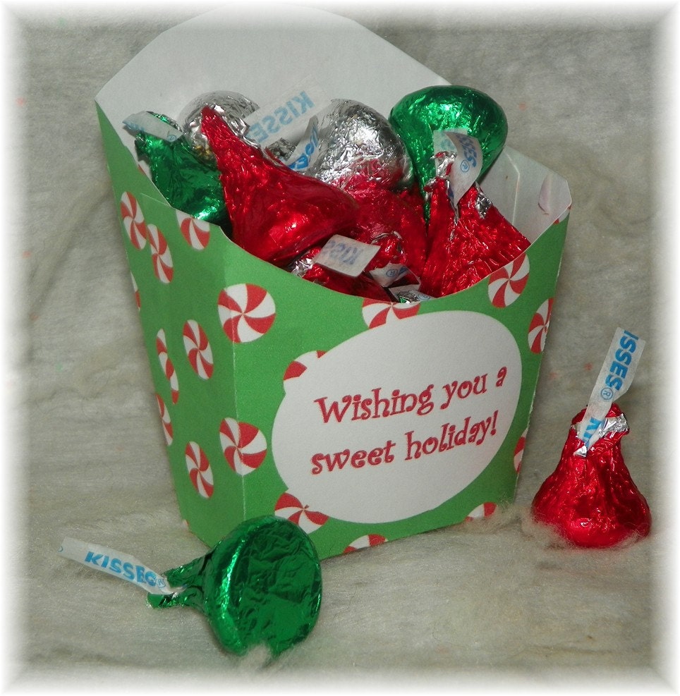 Printable Candy Cane Christmas Favor Box instant Download - Etsy