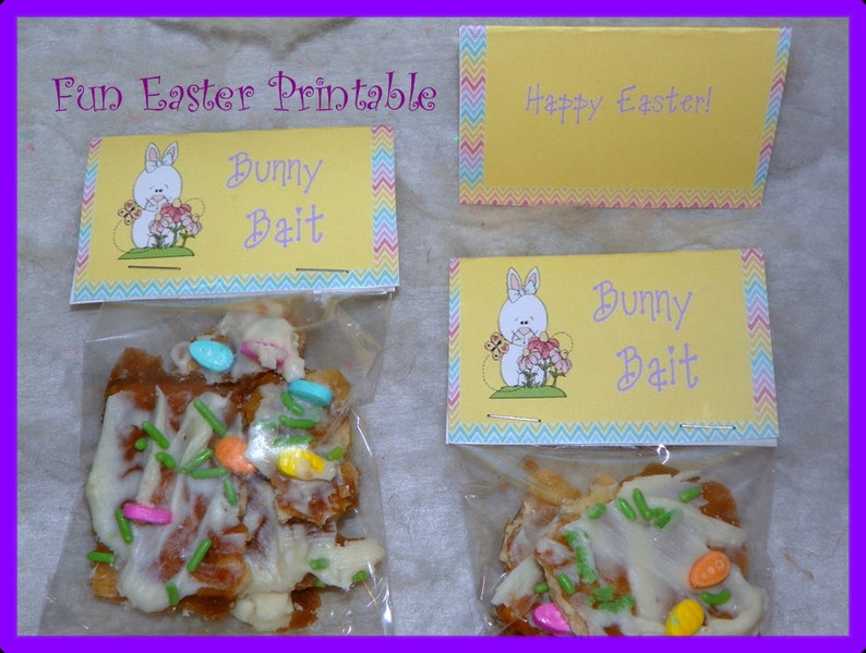 Easter bunny Bait Printable Bag Topperpartyfavor - Etsy