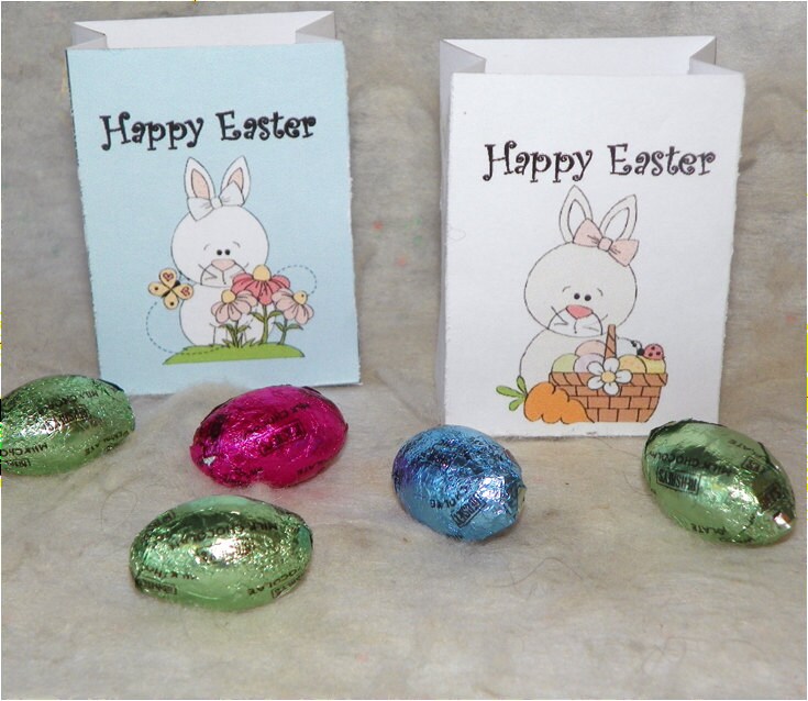 Printable Easter Bunny Favor Bags 2 Colors DIY - Etsy