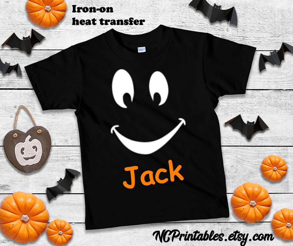 Personalized Fall Halloween Ghost Face Fabric Heat Transfer - Etsy