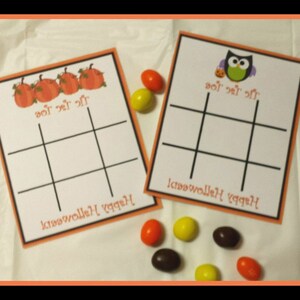 Halloween Fall Tic Tac Toe Printable Party Card Game Kids - Etsy