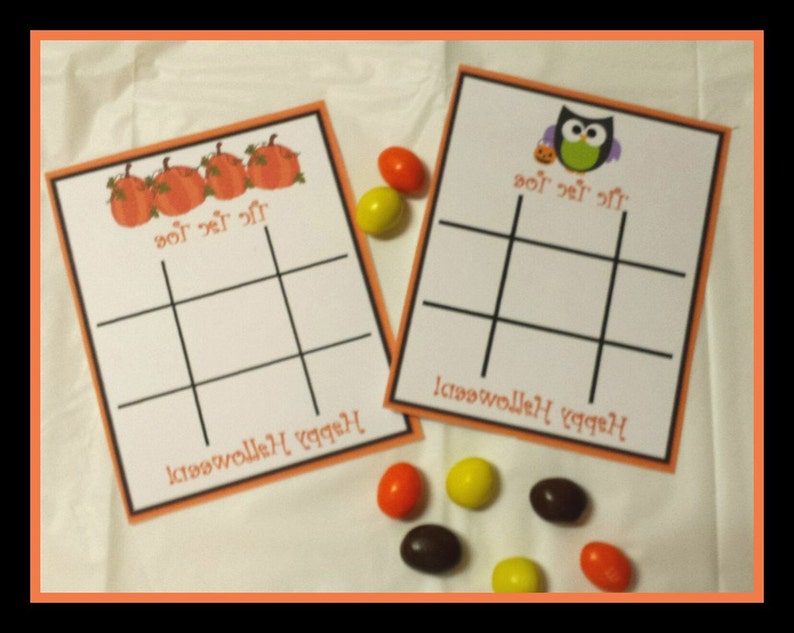 Halloween Fall Tic Tac Toe Printable Party Card Game Kids - Etsy