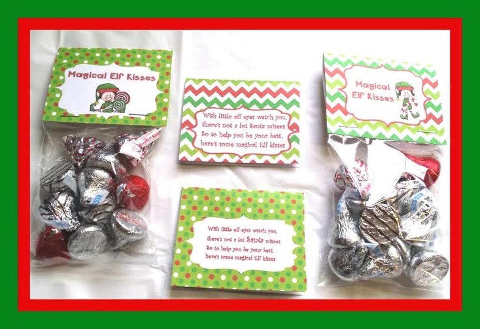 Magical Elf KISSES(2 Designs) Printable Bag Topper,party,favor (DIY) - Etsy