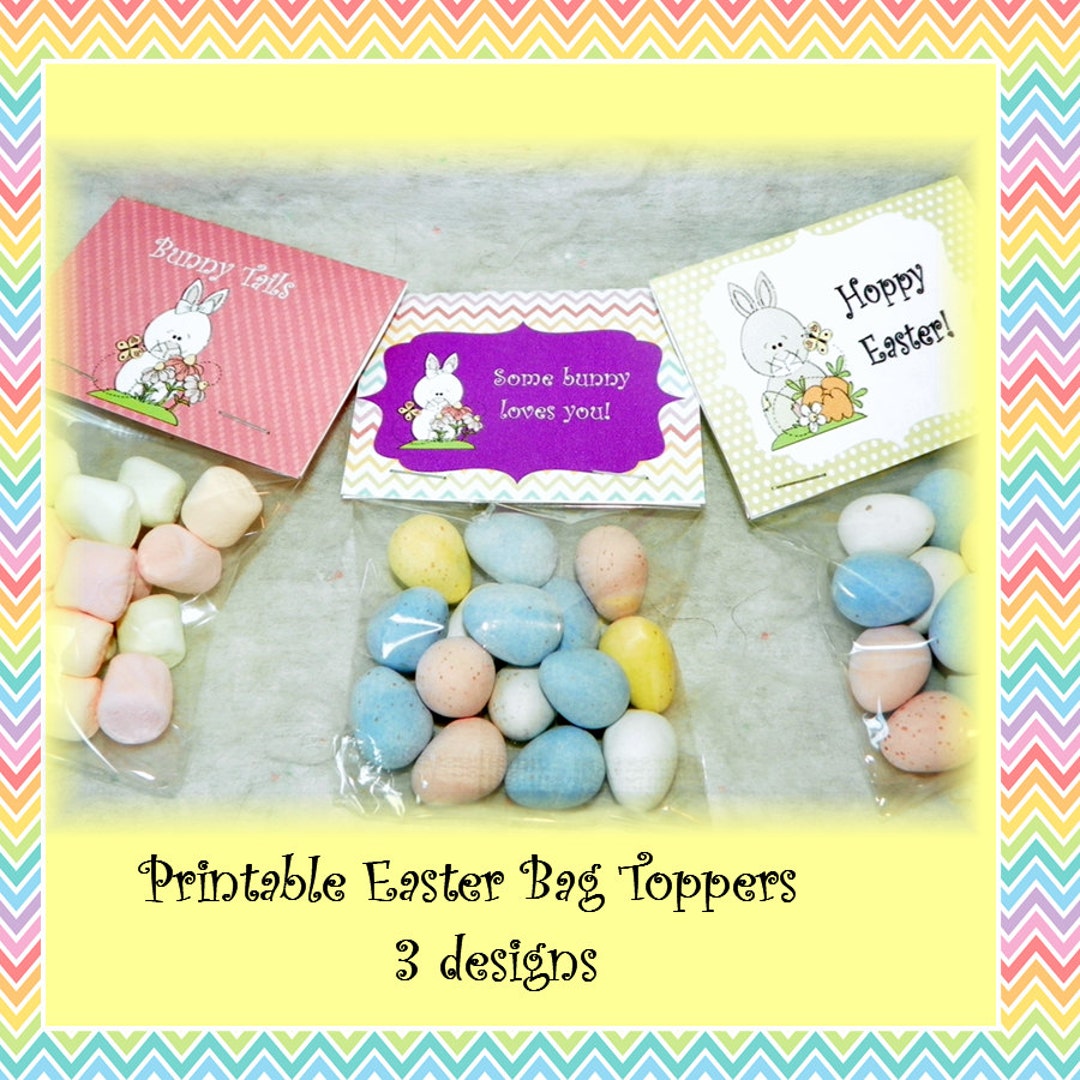 Easter Bunny 3 Designs Printable Bag Topper,party,favor (DIY) - Etsy