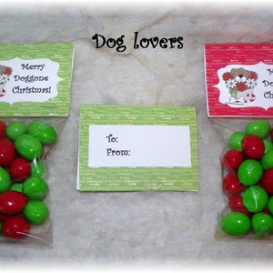 Christmas Dog Lovers Printable Bag Topper,party,favor (DIY) - Etsy