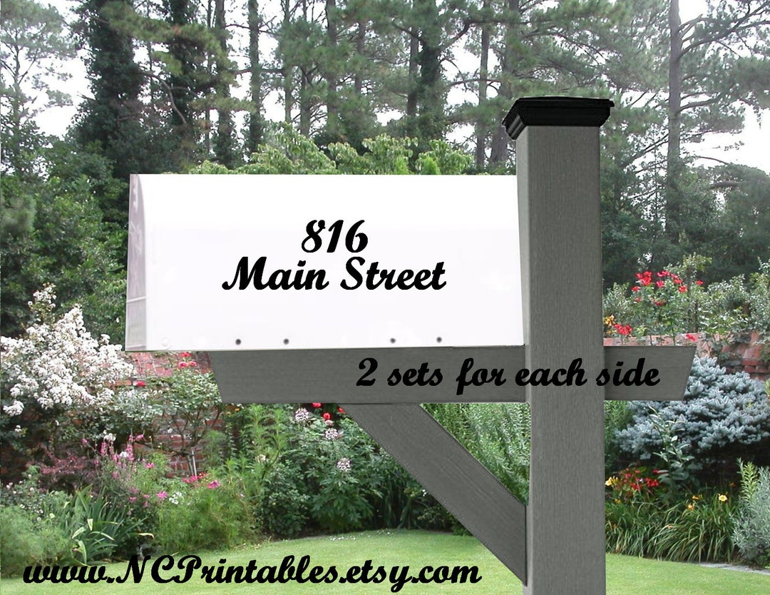 Mailbox Numbers & Street Set, Mail Box Stickers,mailbox Vinyl Decal ...