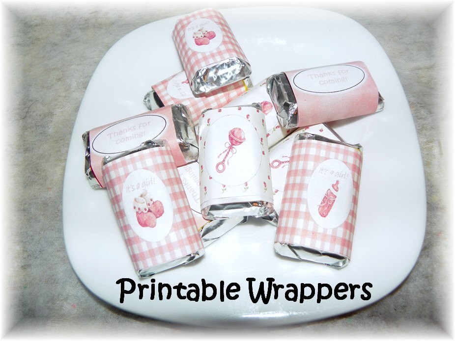 Printable Baby Girl Show Mini Hershey Candy Wrappers (DIY) INSTANT ...