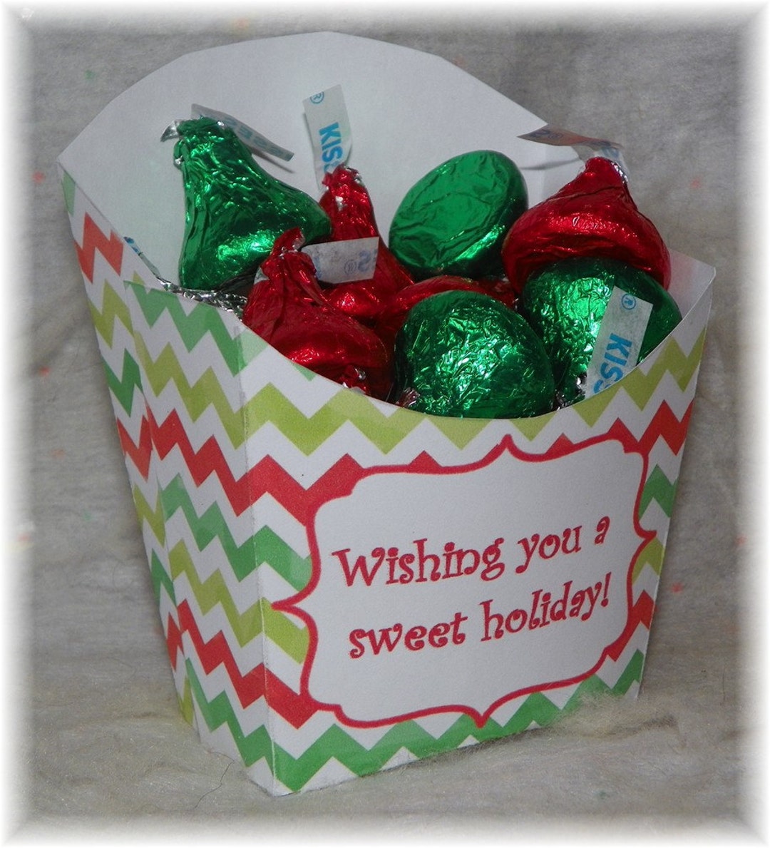 Printable Chevron Christmas Favor Box (instant Download) - Etsy
