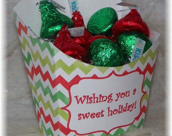 Printable Candy Cane Christmas Favor Box instant Download | Etsy