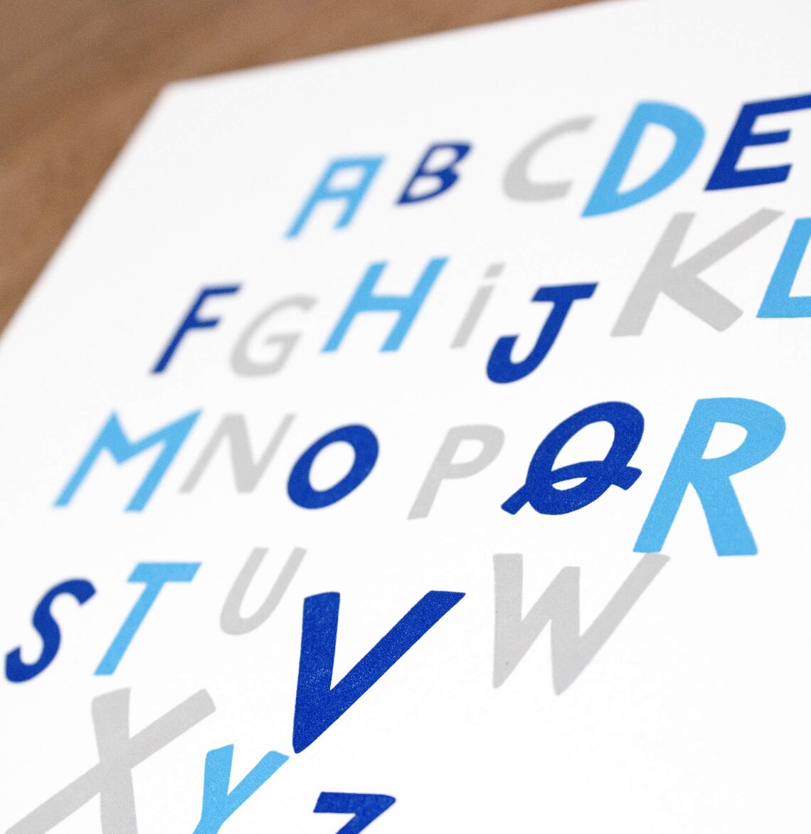 Alphabet and Numbers 8 X 10 Letterpress Print Blue - Etsy