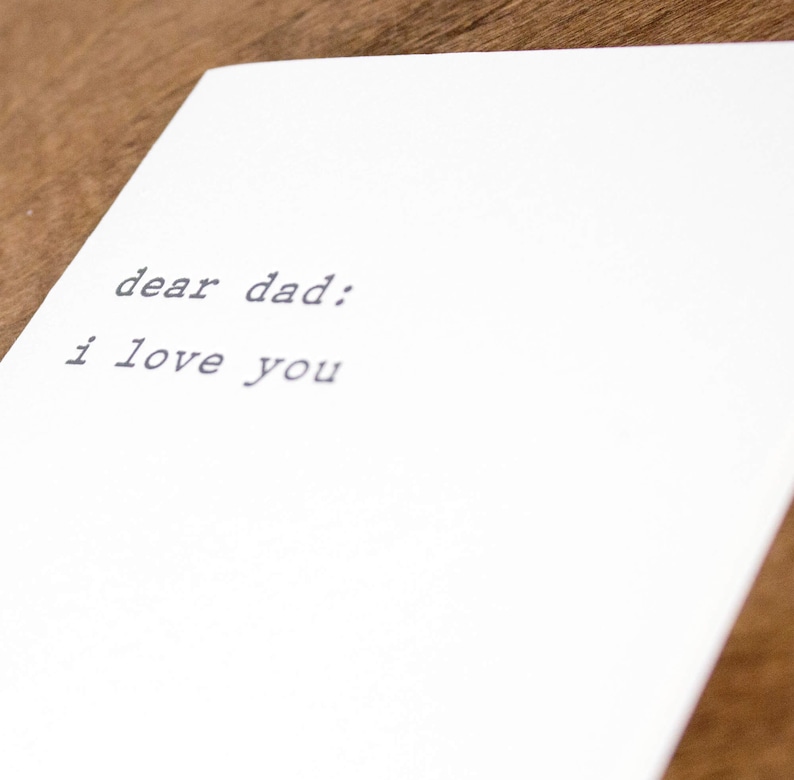 Dear Dad: I Love You Letterpress Greeting Card - Etsy