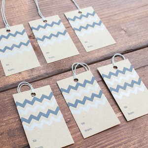 Letterpress Chevron Gift Tag - Set of 6 - Etsy