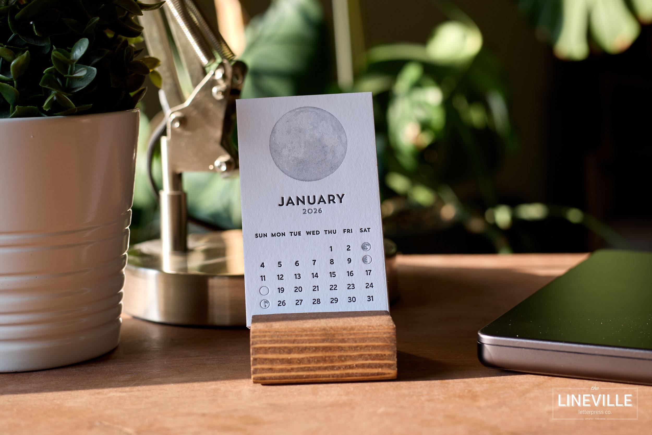 2026 Letterpress Moon Phase Desk Calendar - Etsy