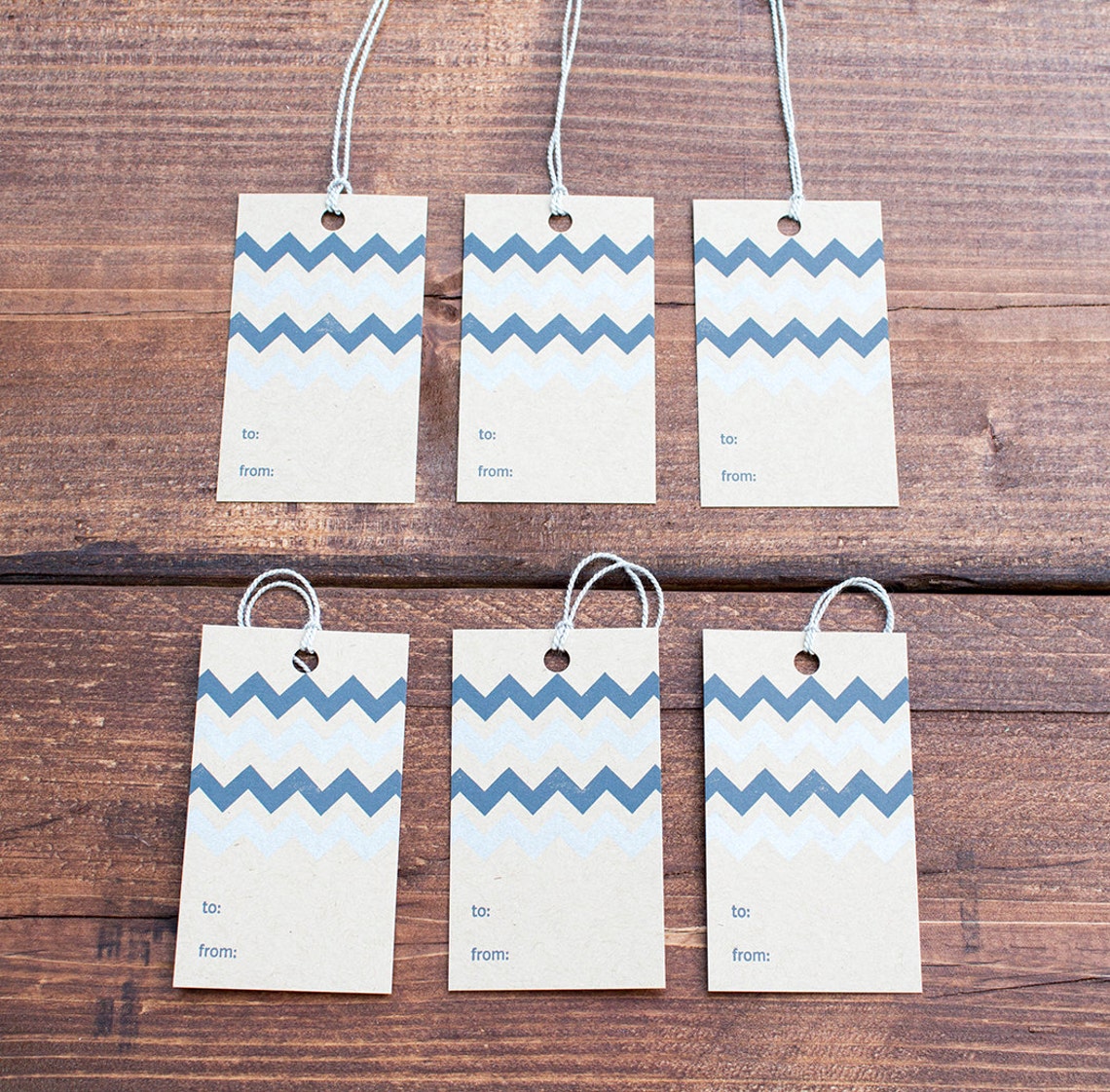 Letterpress Chevron Gift Tag Set of 6 - Etsy
