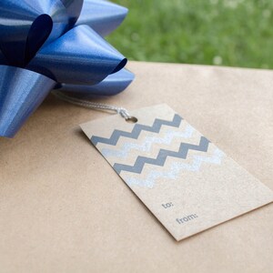 Letterpress Chevron Gift Tag - Set of 6 - Etsy