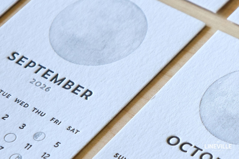 2026 Letterpress Moon Phase Desk Calendar - Etsy