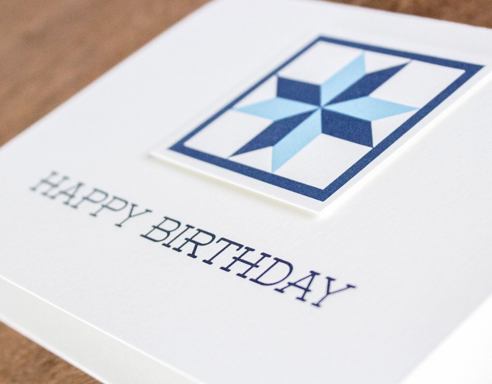 Happy Birthday. Quilt Letterpress Greeting Card | Etsy