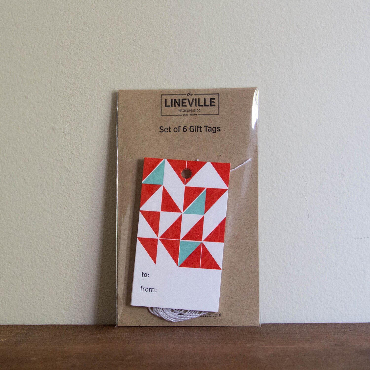 Orange and Teal Triangle Pattern Letterpress Gift Tag Set of | Etsy