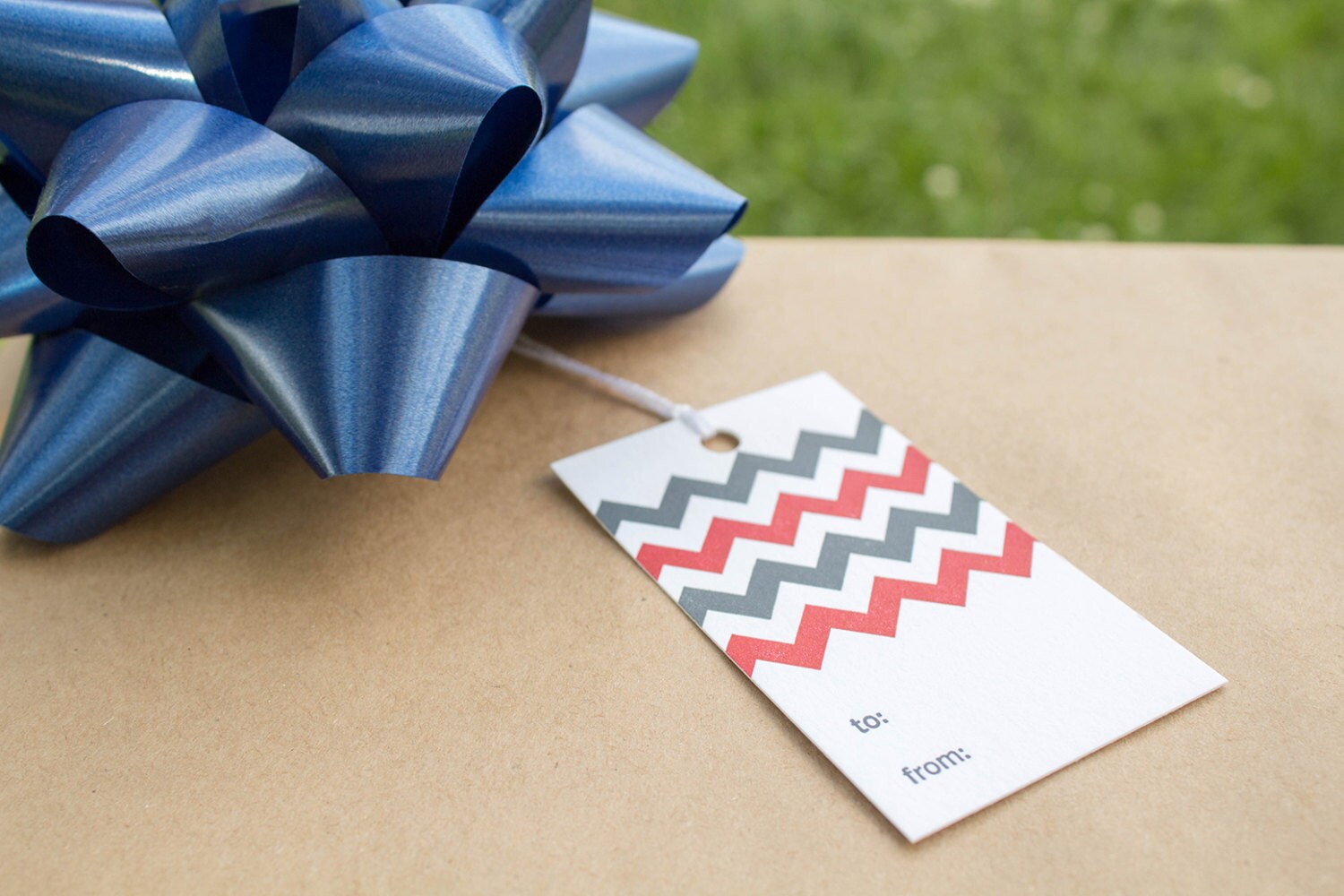 Letterpress Chevron Gift Tag Set of 6 - Etsy