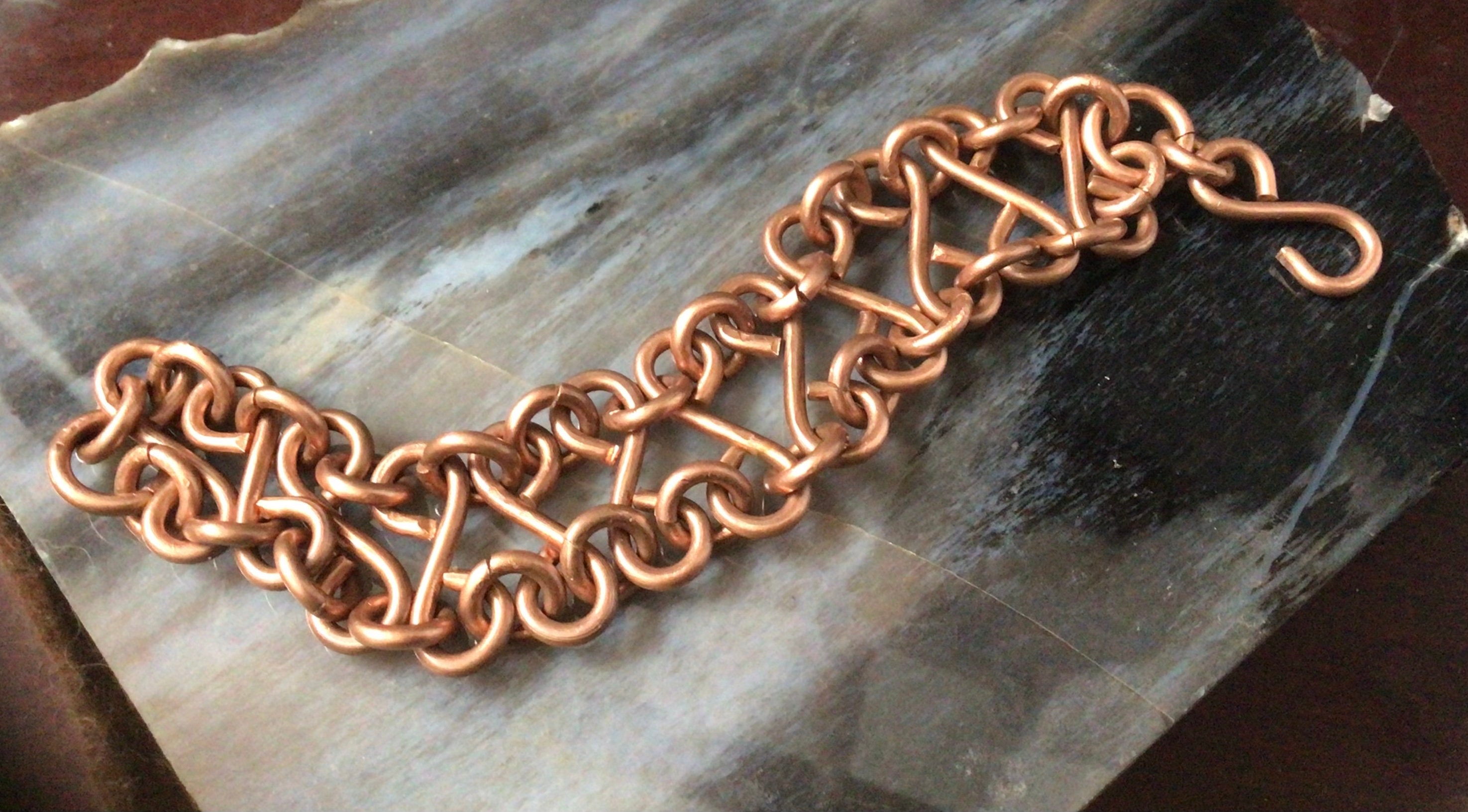 Pure Copper Handmade Chain Bracelet Medieval Jewelry Chainmail Jewelry ...