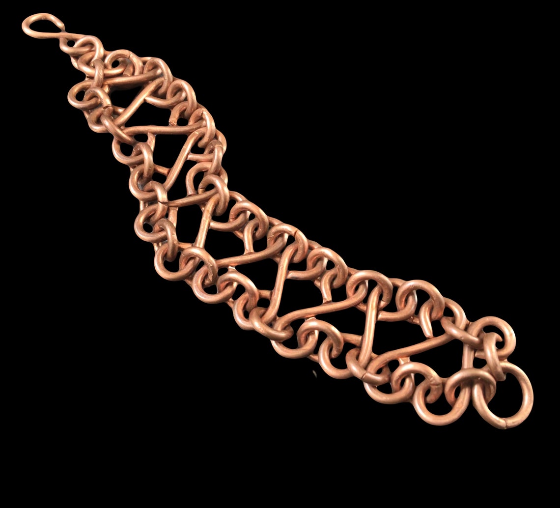 Pure Copper Handmade Chain Bracelet Medieval Jewelry Chainmail Jewelry ...