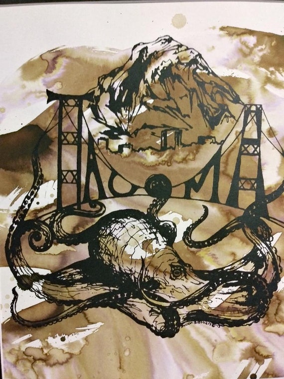 Tacoma Octopus Screen Print Screenprints Prints etna.com.pe