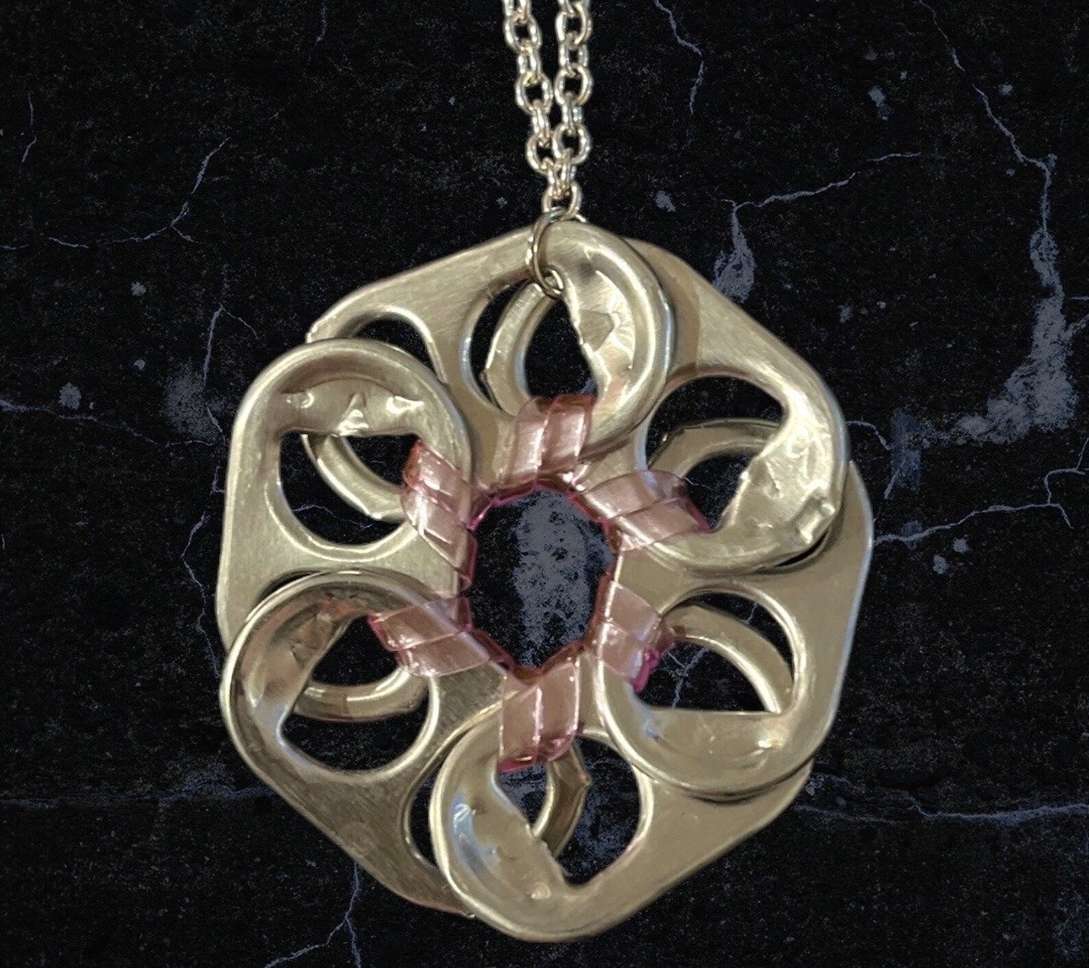 Handmade Recycled Pop Tab Flower Handmade Fashion Flower Soda Can ...