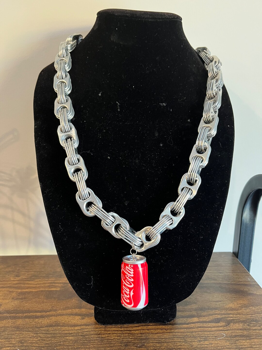 Recycled Pop Tab Chain Necklace Unique Pull Tab Jewelry Coke Themed ...