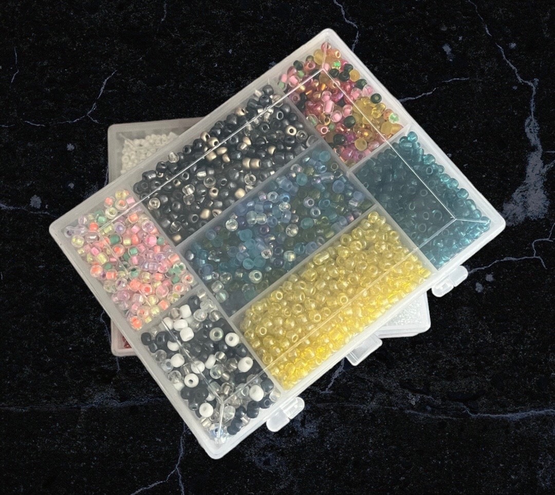 Clear Plastic Pastel Bead Organizer Box Jewelry Container Bead ...