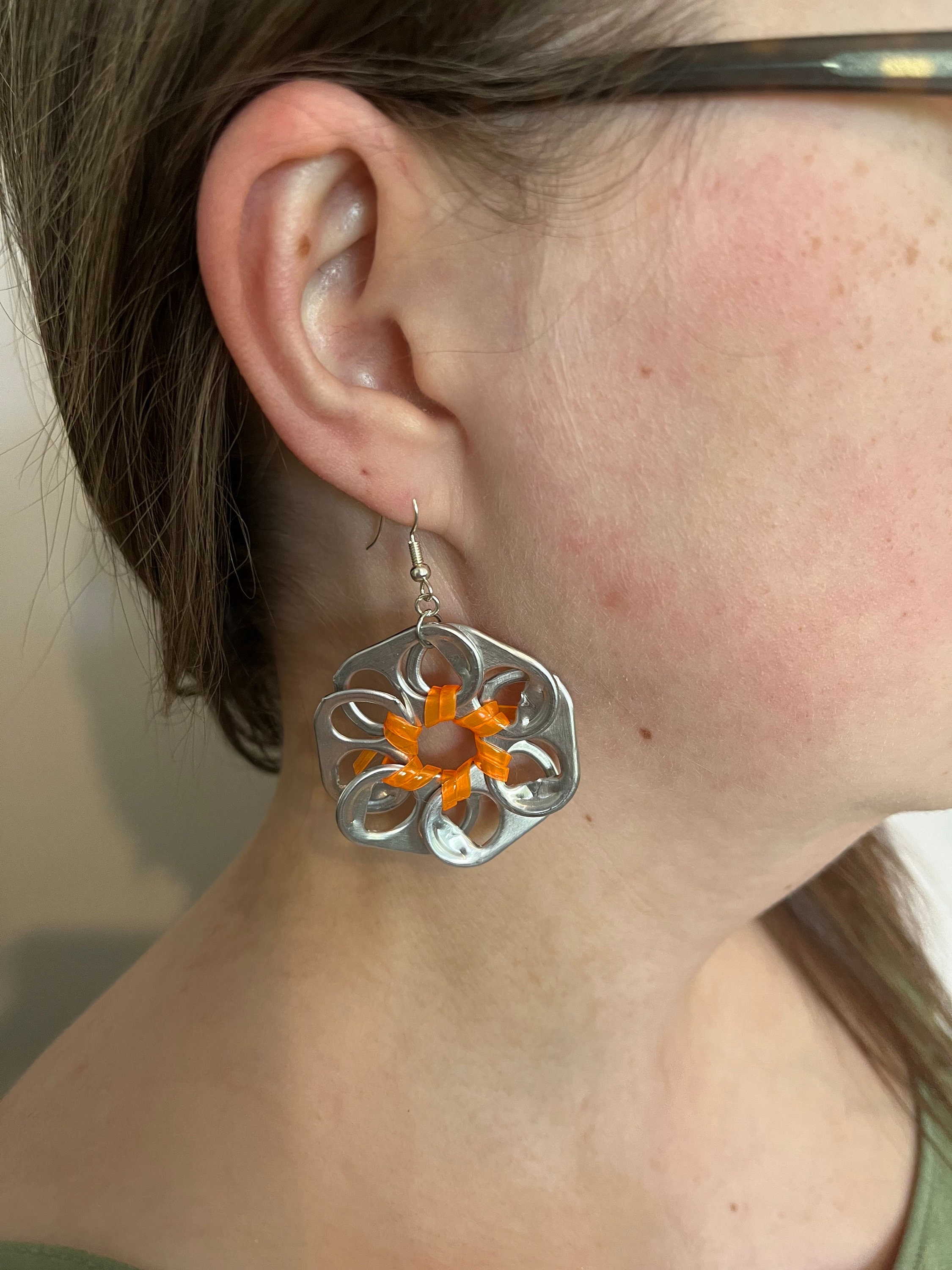 Recycled Pop Tab Necklace Pop Tab Chain Mail Earrings Coke Necklace Pop ...