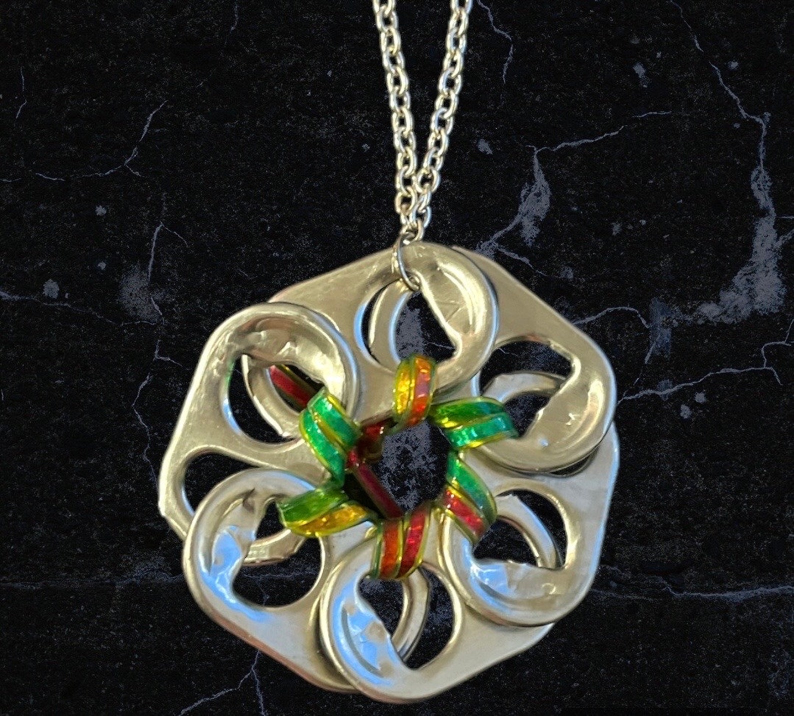 Handmade Recycled Pop Tab Flower Handmade Fashion Flower Soda Can ...