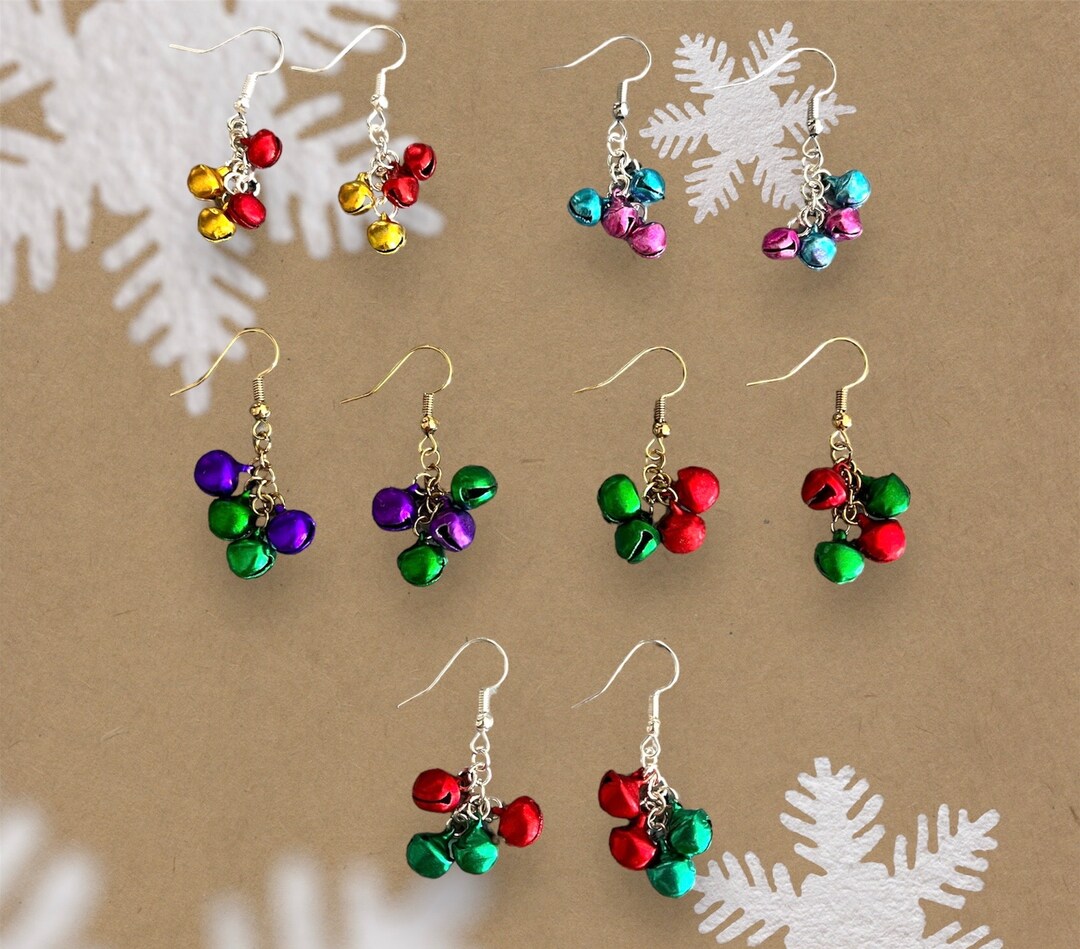 Jingle Bell Dangle Earrings Whimsical Handmade Earrings Dangle Festive ...