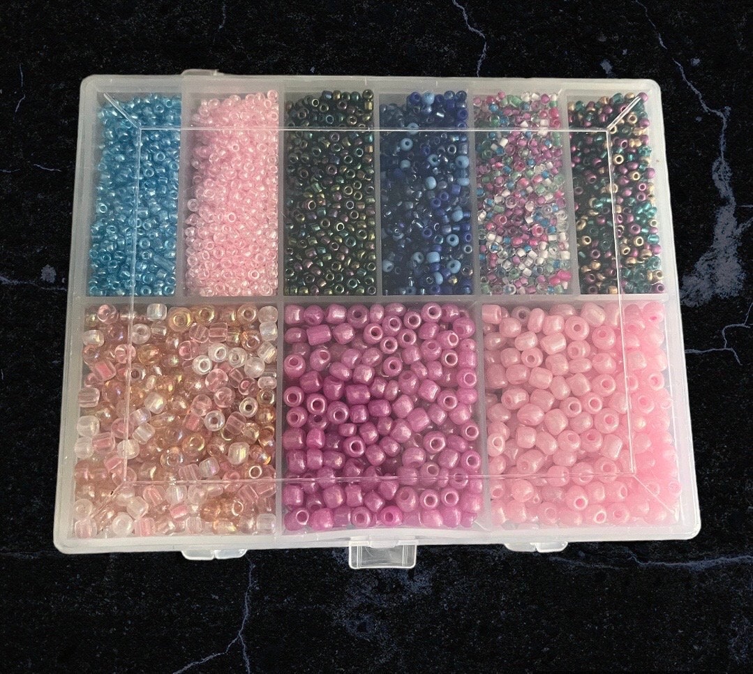 Clear Plastic Pastel Bead Organizer Box Jewelry Storage - Etsy