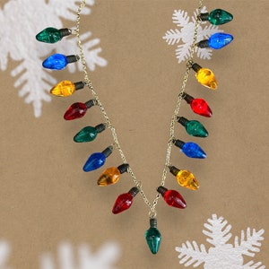 Handmade Christmas Lightbulb Necklace Colorful Lightbulb Jewelry ...