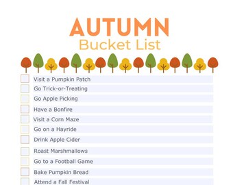 Seasonal Bucket List Printable Bundle Holiday Planner Winter Spring ...