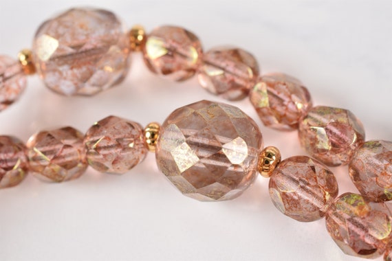 27" Vintage Iridescent Pear Shaped Art Glass & Peach … - Gem