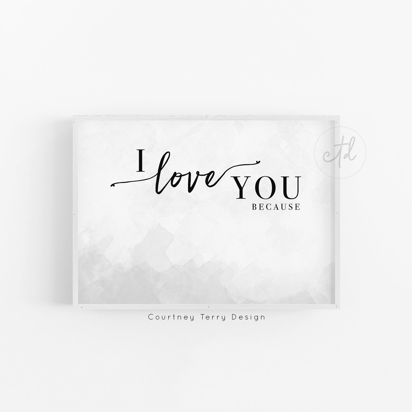 I Love You Because Printable File Digital - Etsy