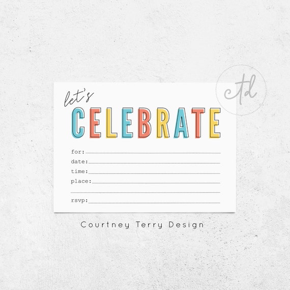 Blank Birthday Invitation