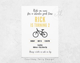 Bicycle Birthday Invitation, Bike Invitation, Enjoy the Ride Invitation ...