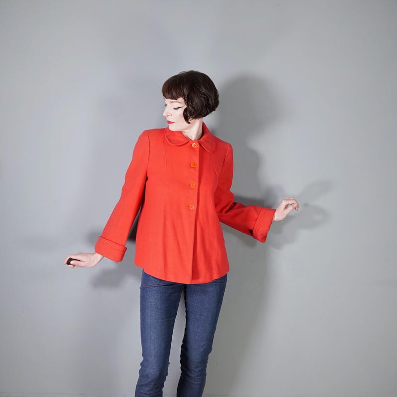 Coral Pink Wool Coat - Etsy